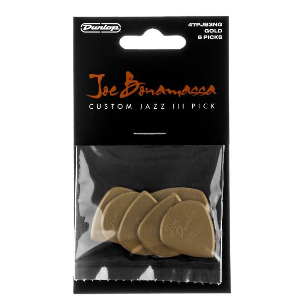 Uñetas Dunlop JOE BONAMASSA JAZZ III GOLD – ProstringsChile