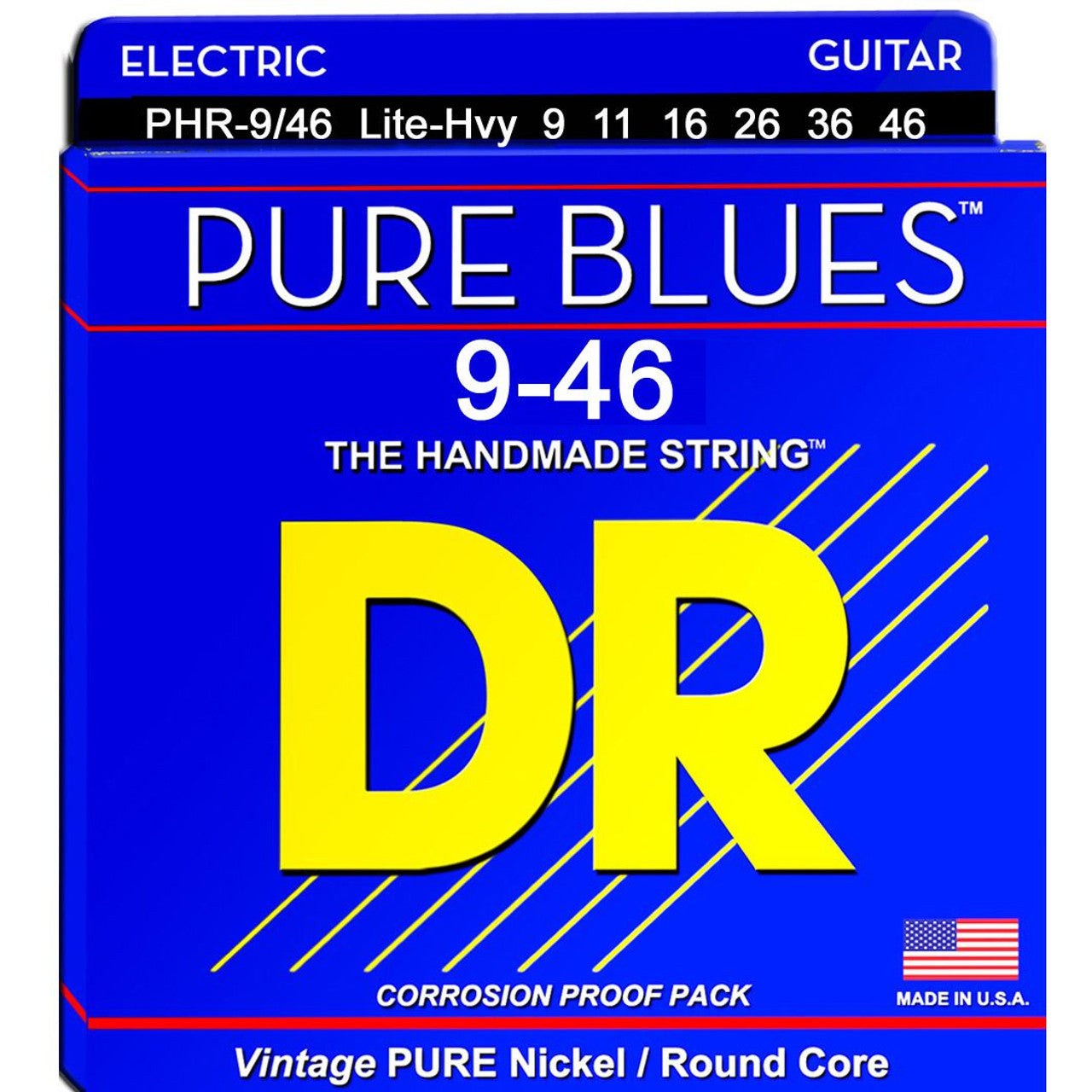 Cuerdas para guitarra eléctrica DR Pure Blues Pure Nickel 09/46 Pack 3 ...