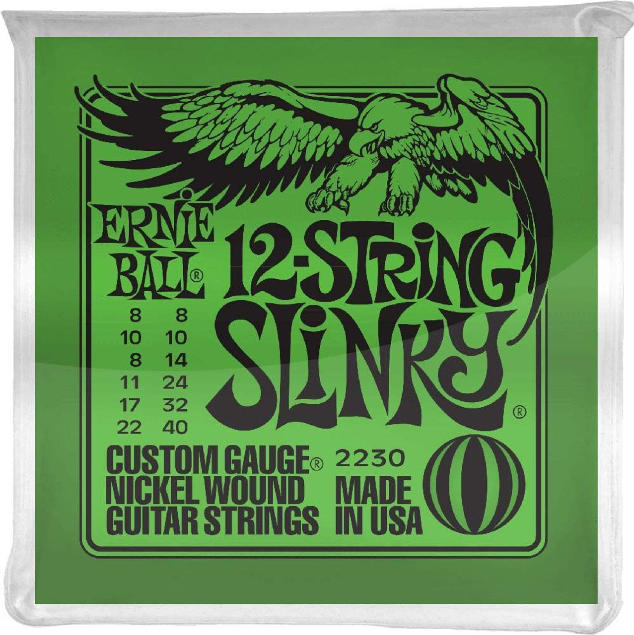 Ernie Ball 2230 12-String Slinky Electric Guitar Strings 8-40 ...